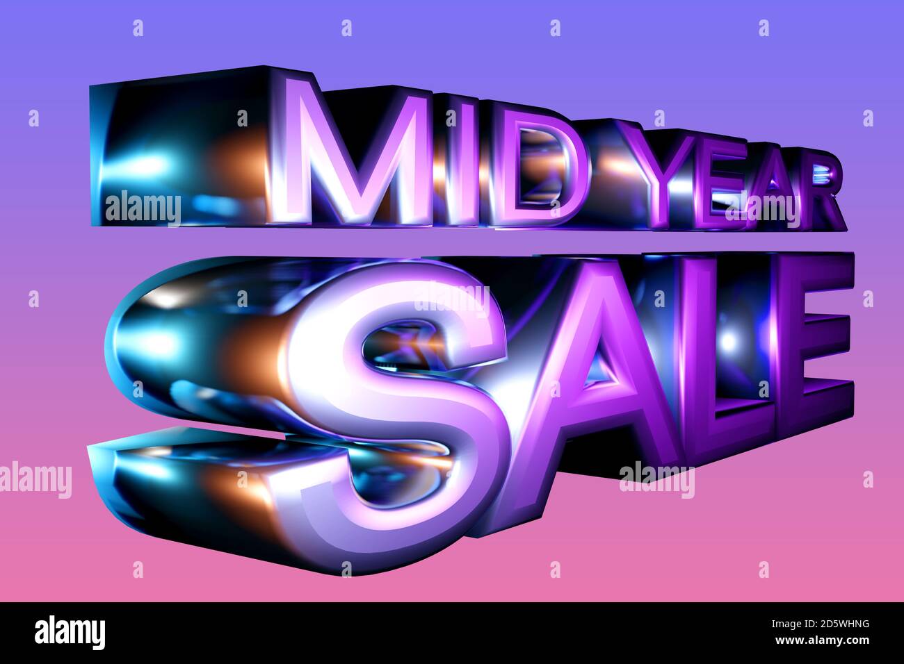 3D Colorful text mid year sale on colorful background .3D illustration ...