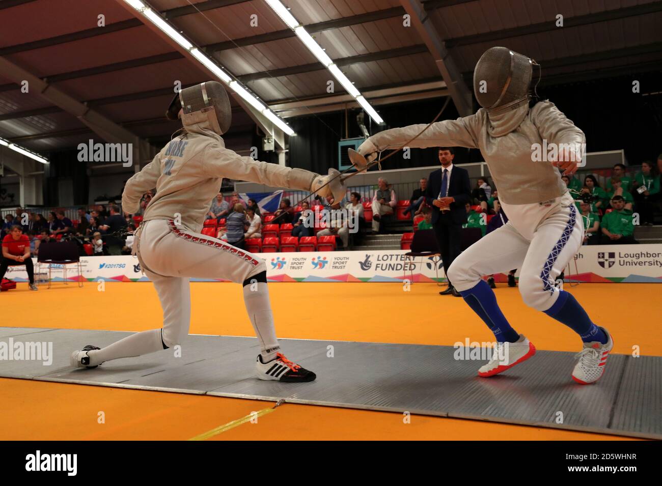 Wales' Megan Ware and Scotland's Elsie Llewellyn compete during the ...
