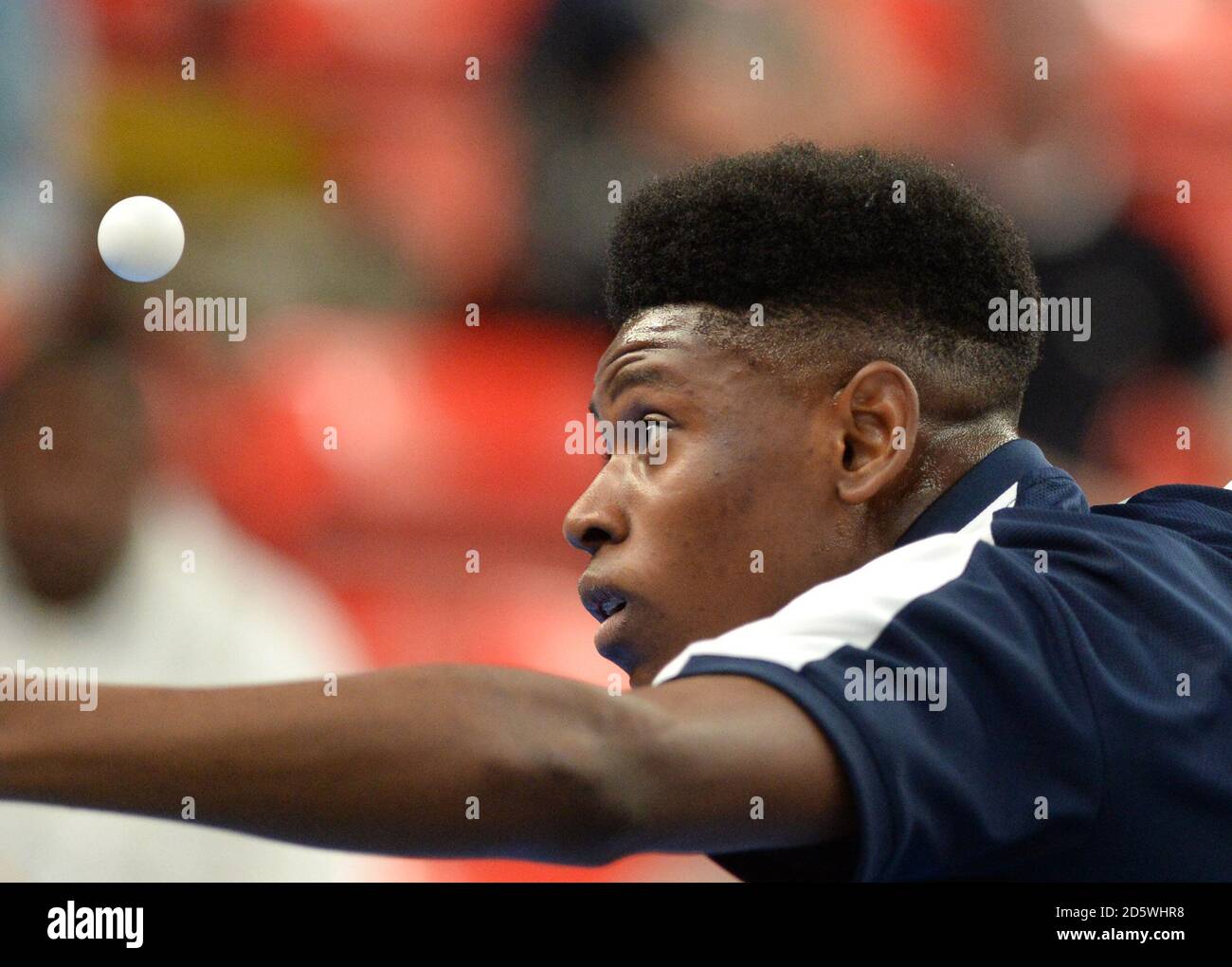 Israel Awolaja competes during the Table tennis Competition during the ...