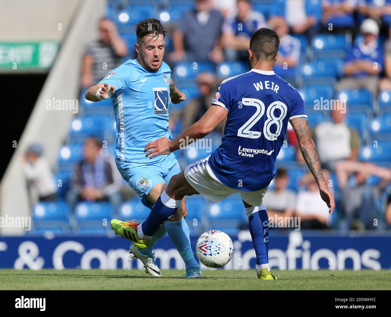 Coventry City's Marc McNulty (left) and Chesterfield's Robbie Weir ...
