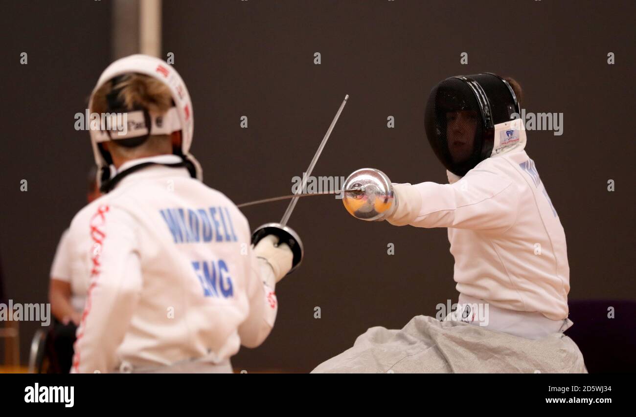 England's James Thomas (left) and England's Joshua Waddell compete in ...
