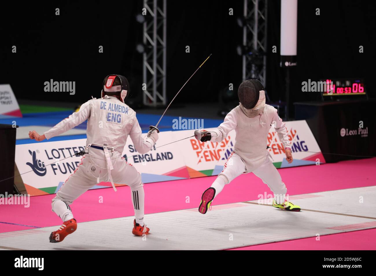 England's Dominic De Almeida and England's Ed Howlett compete in the ...