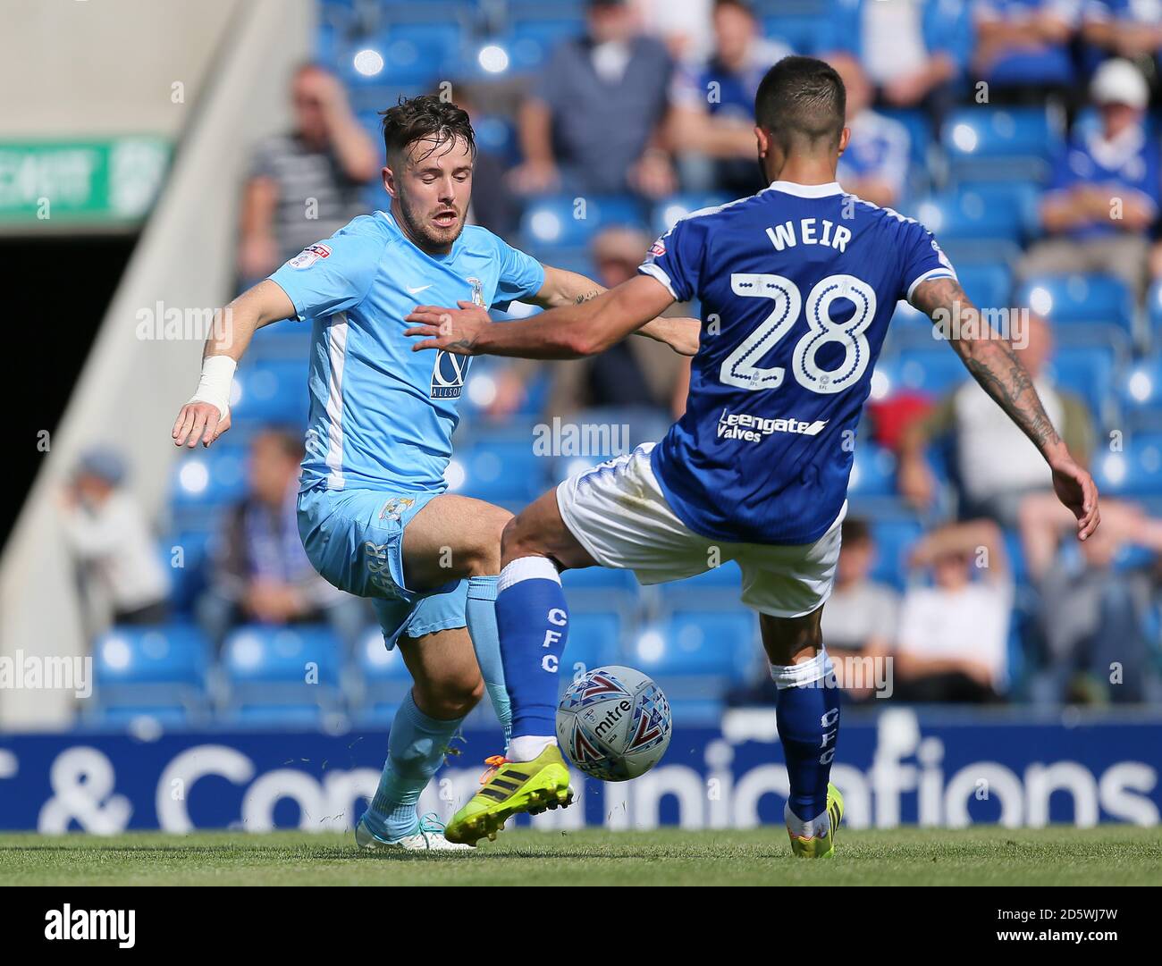 Coventry City's Marc McNulty (left) and Chesterfield's Robbie Weir ...