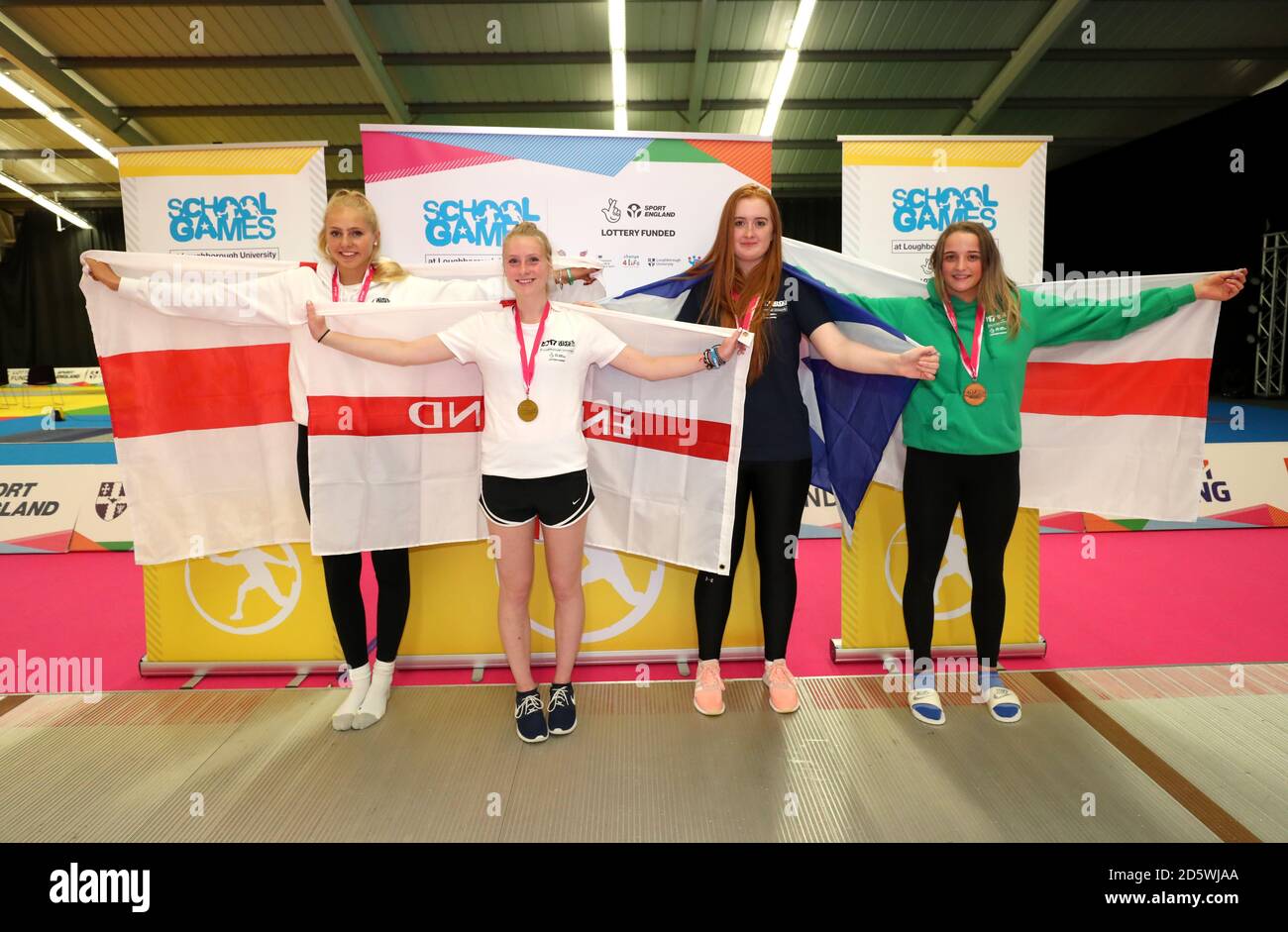 England's Alexandra Powell (gold), England's Laura Sheffield (silver ...