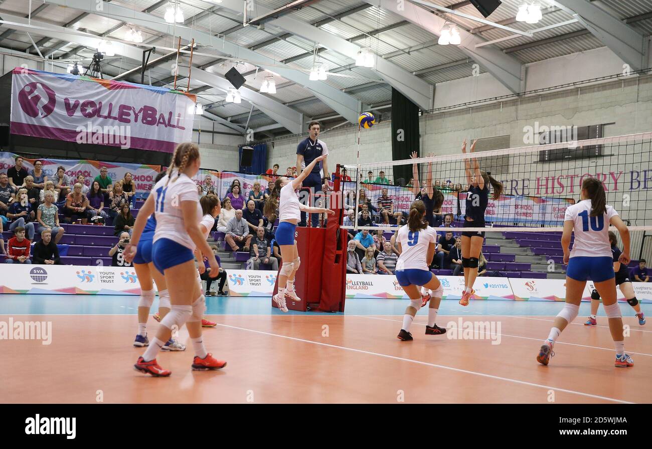 General action during the girls Volleyball during the 2017 School Games ...