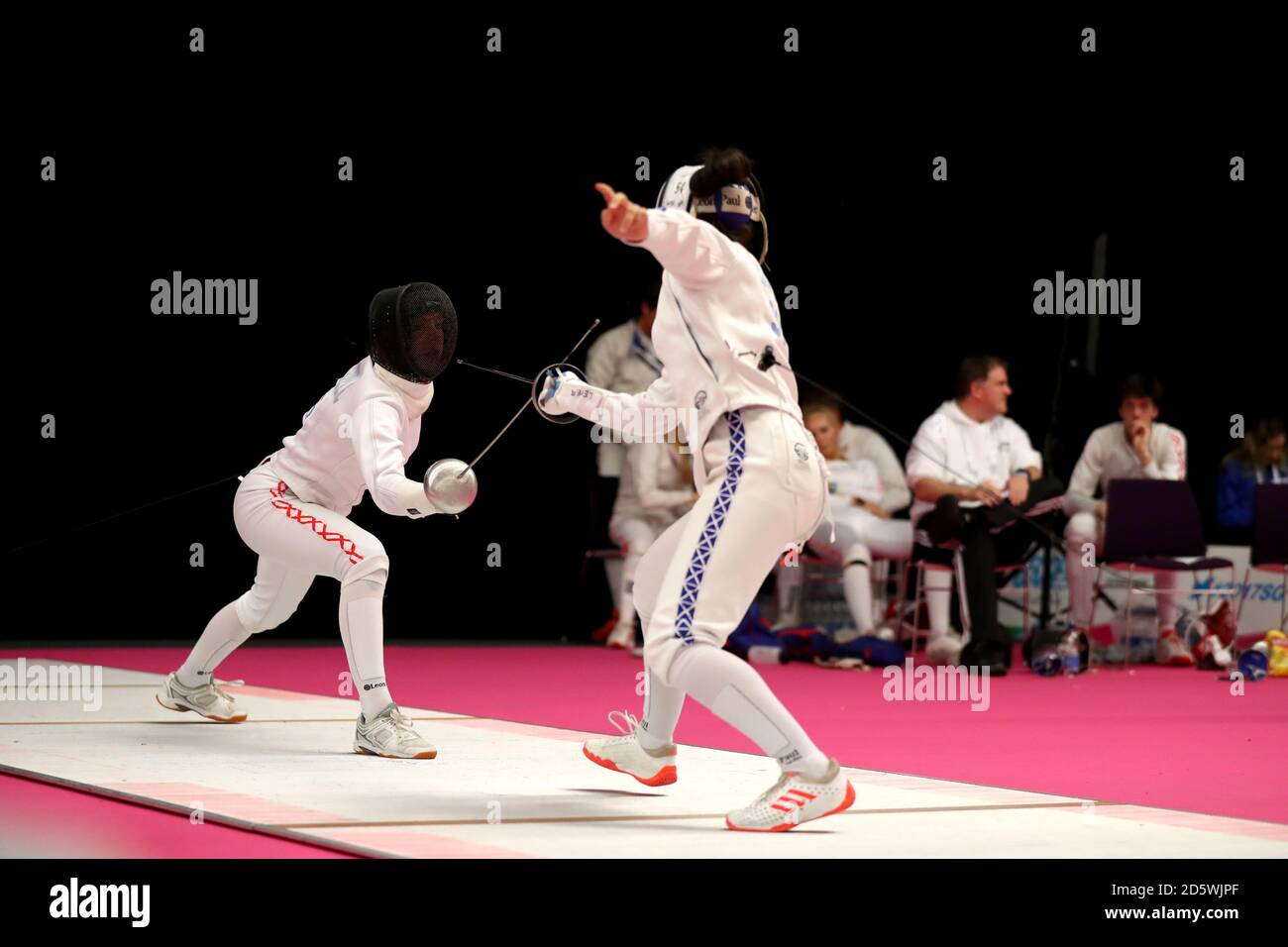 England's Alexandra Powell and Scotland's Rachael Lever compete in the ...