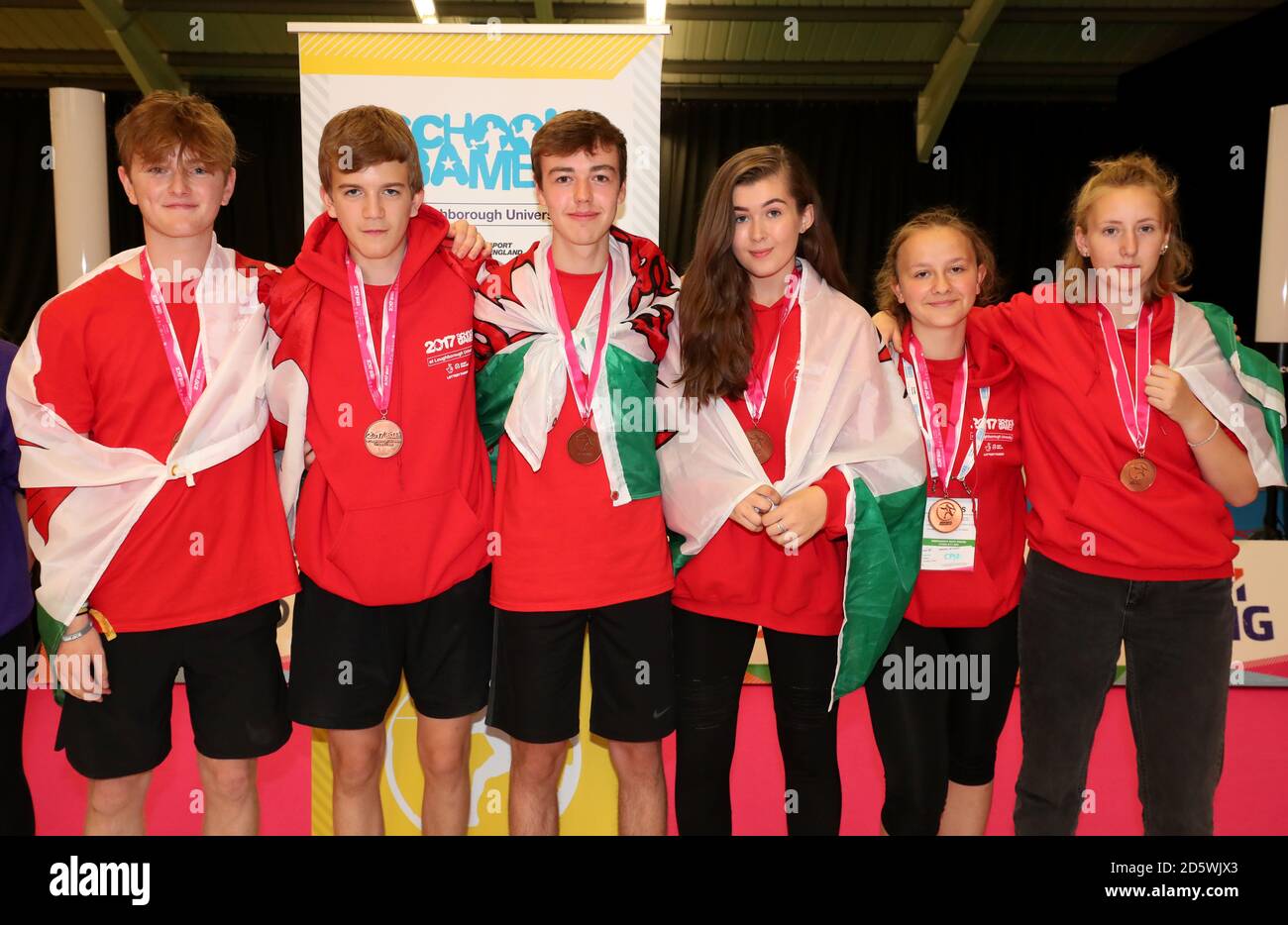 Wales Team collect bronze in the Junior Team Foil during the fencing ...