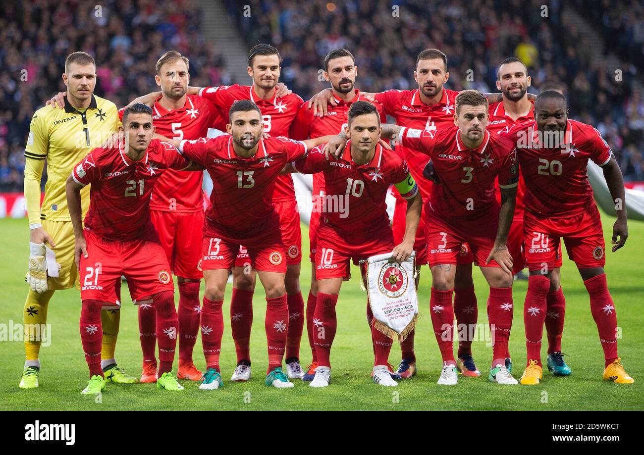 Back row, left to right, Malta's Andrew Hogg, Andrei Agius, Bjorn ...