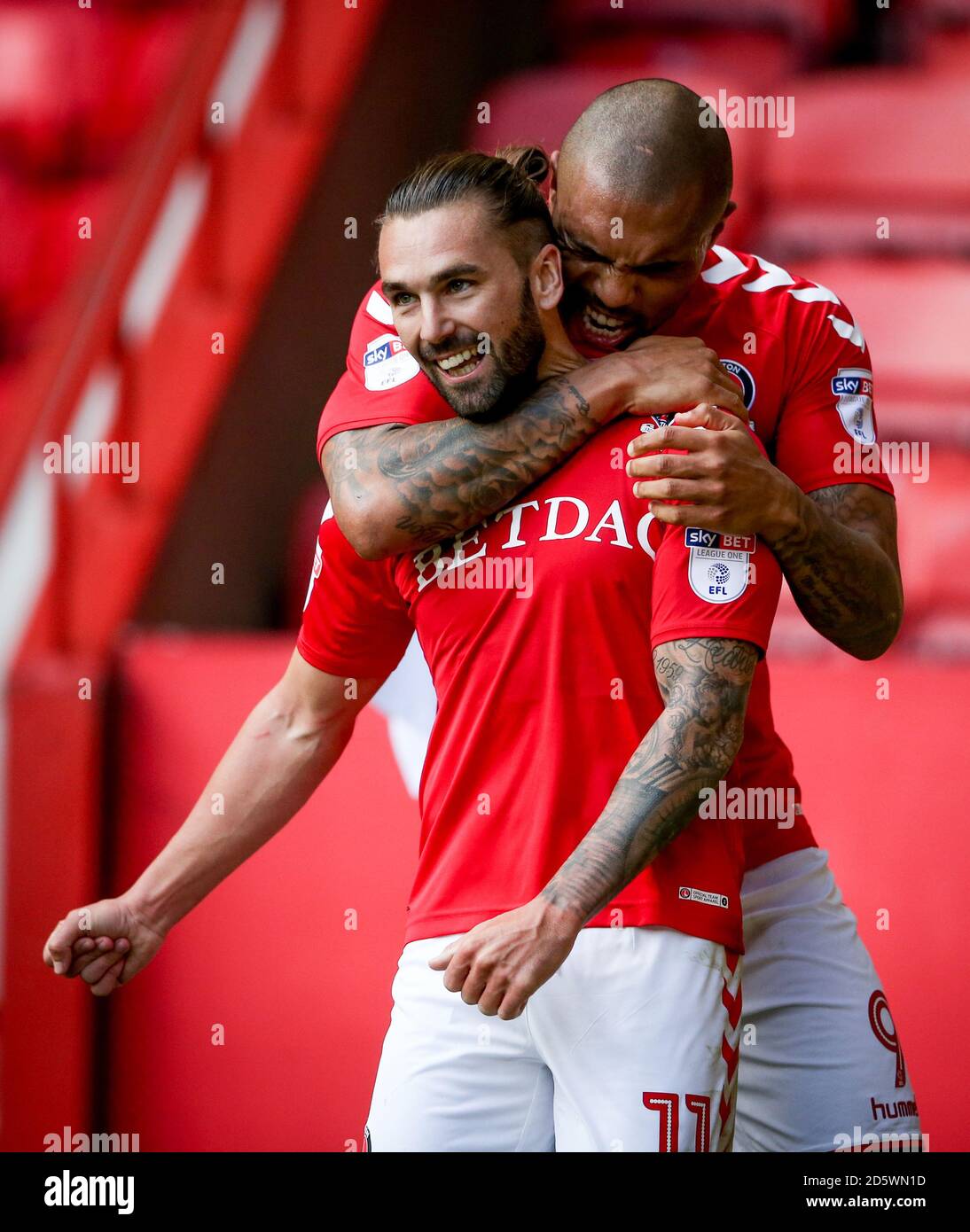 Charlton Athletic's Ricky Holmes celebrates scoring their second goal ...