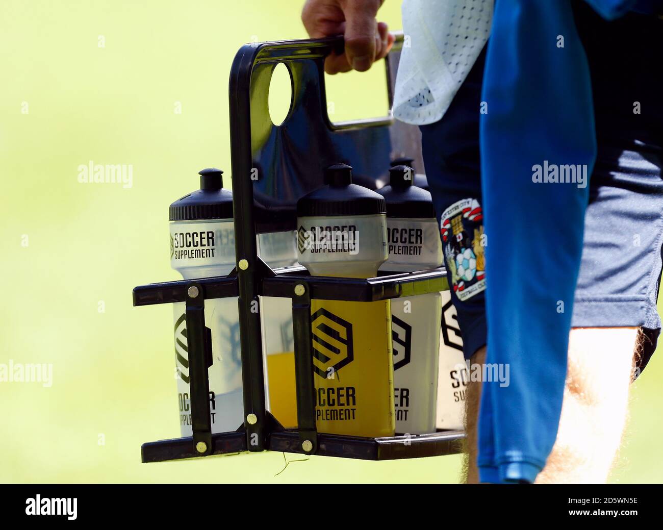 A detailed view of Soccer Supplement drinking bottles Stock Photo - Alamy