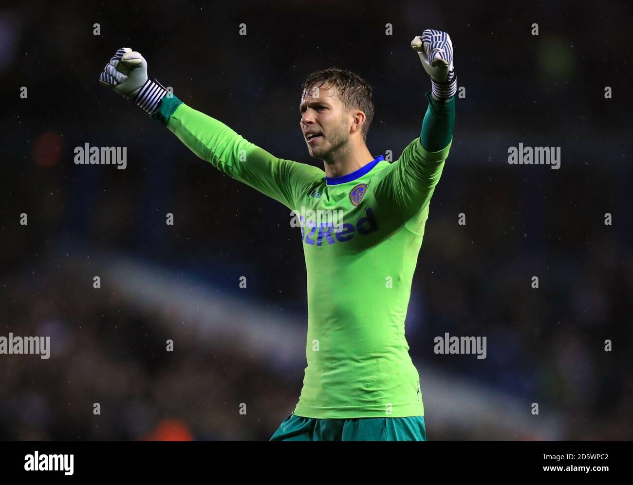 Leeds United goalkeeper Felix Wiedwald celebrates Stock Photo - Alamy