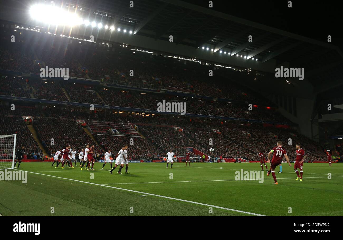 A general view of the match action at Anfield Stock Photo - Alamy