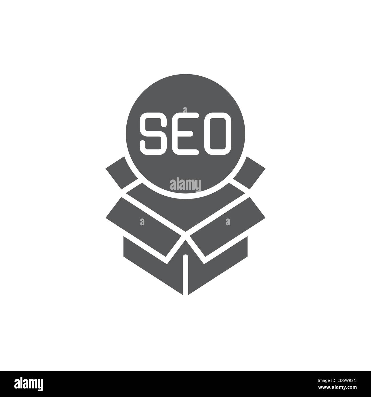 SEO package vector icon symbol isolated on white background Stock ...