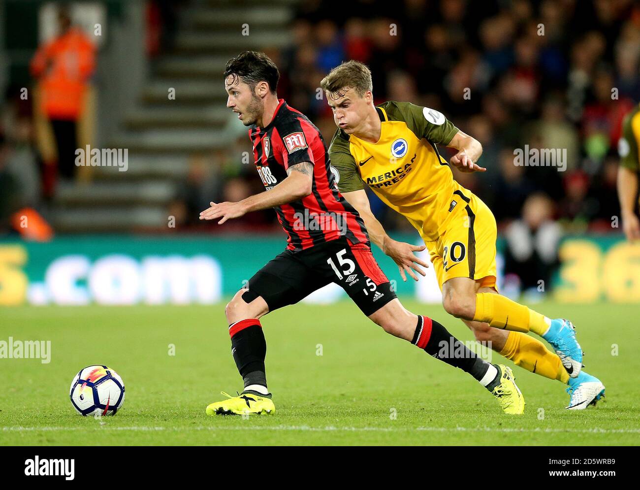 eAFC Bournemouth's Adam Smith (left) and Brighton & Hove Albion's Solly ...