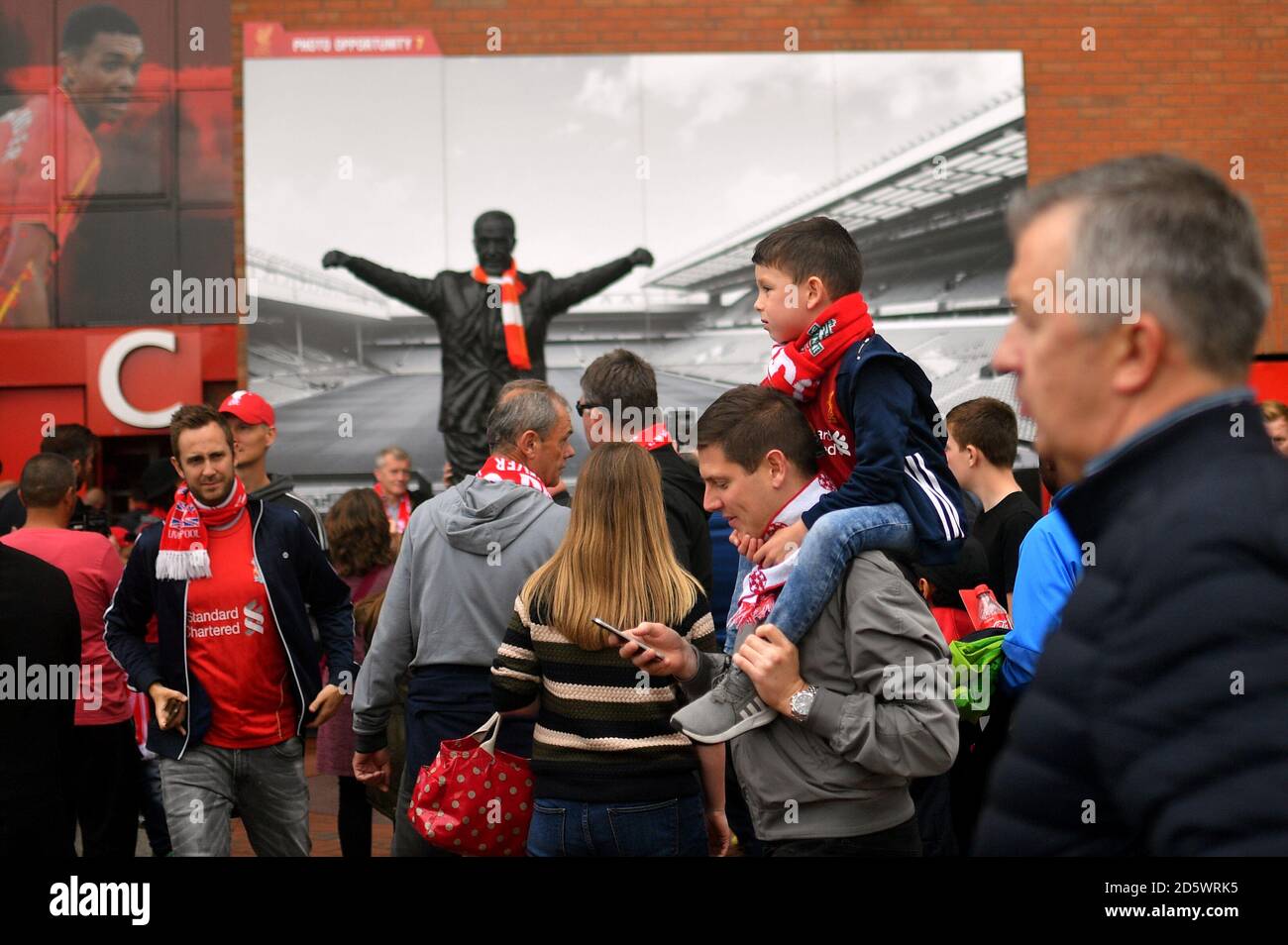 Liverpool fans outside the ground Stock Photo - Alamy