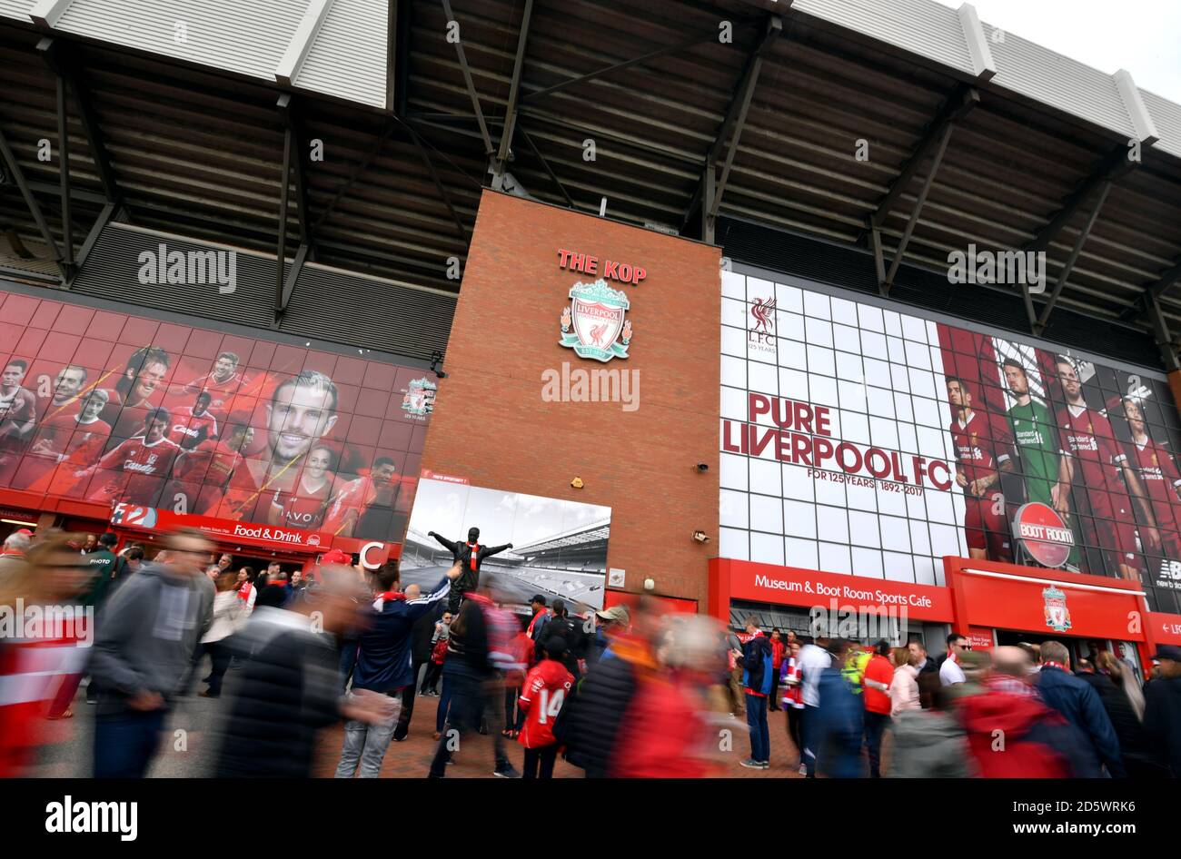 Liverpool fans outside the ground Stock Photo - Alamy