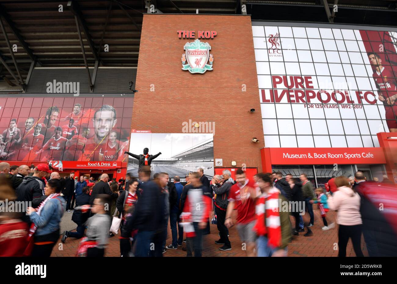 Liverpool fans outside the ground Stock Photo - Alamy