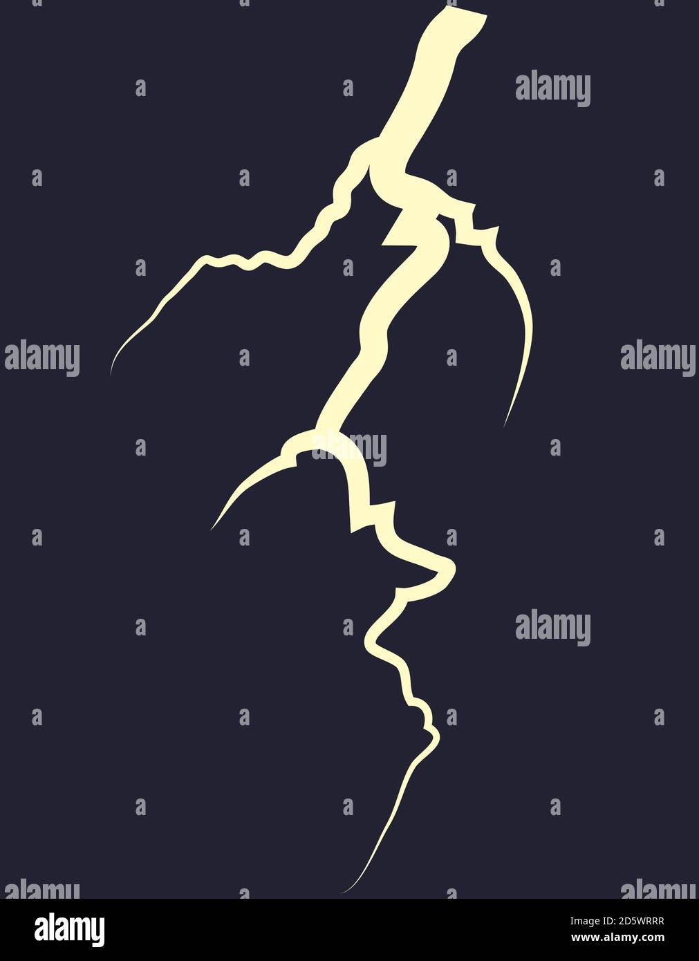 Lightning in flat style. Bright natural phenomenon Stock Vector Image ...