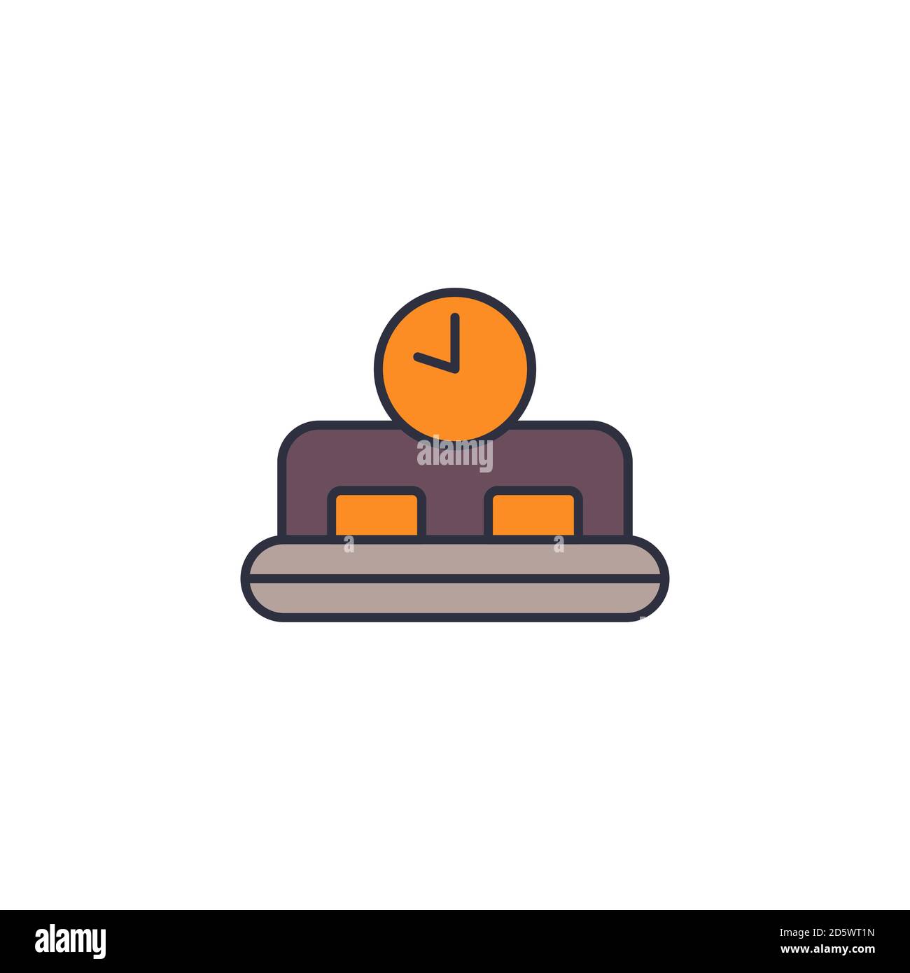 Sleeping time vector icon symbol isolated on white background Stock ...