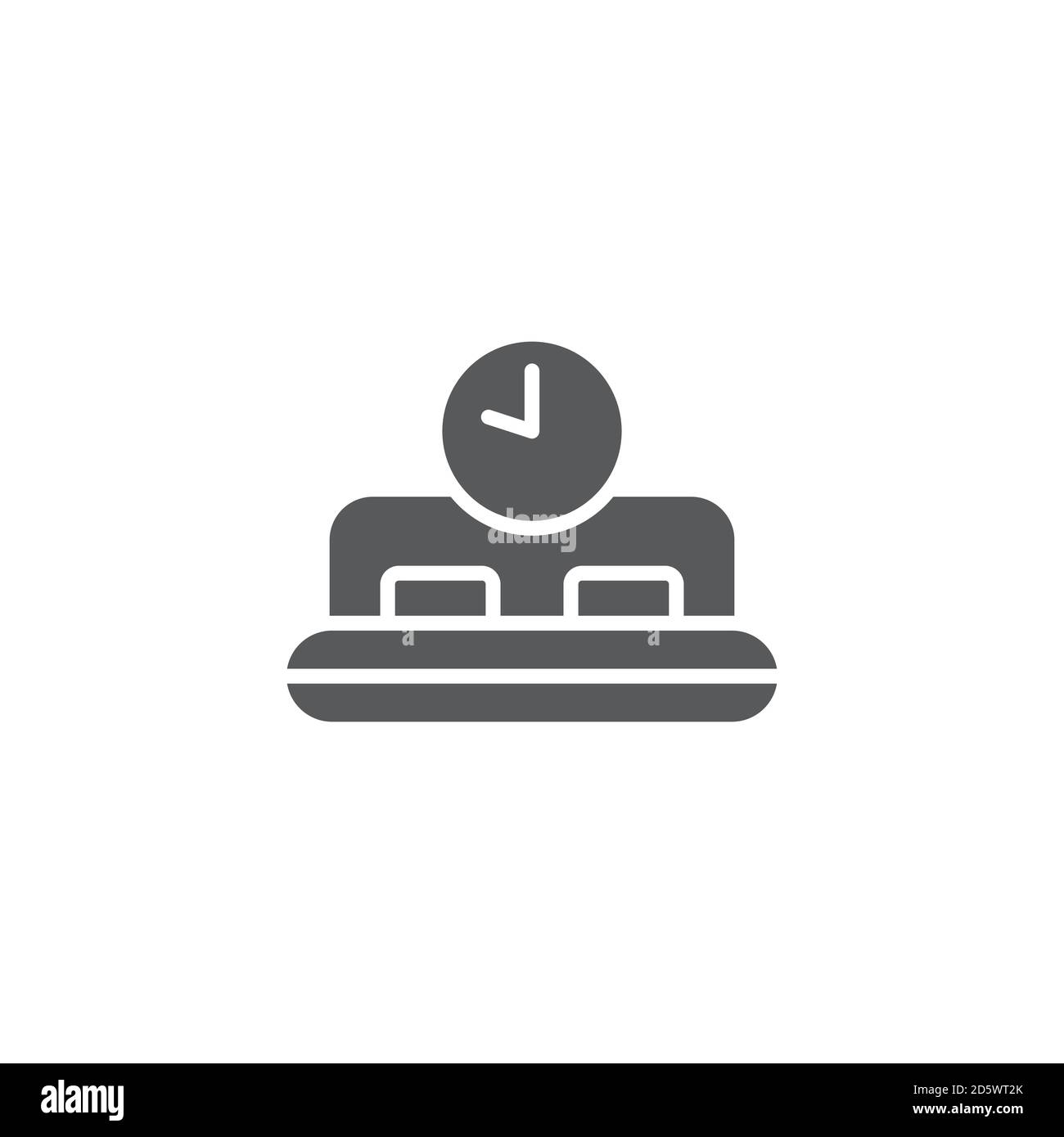 Sleeping time vector icon symbol isolated on white background Stock ...