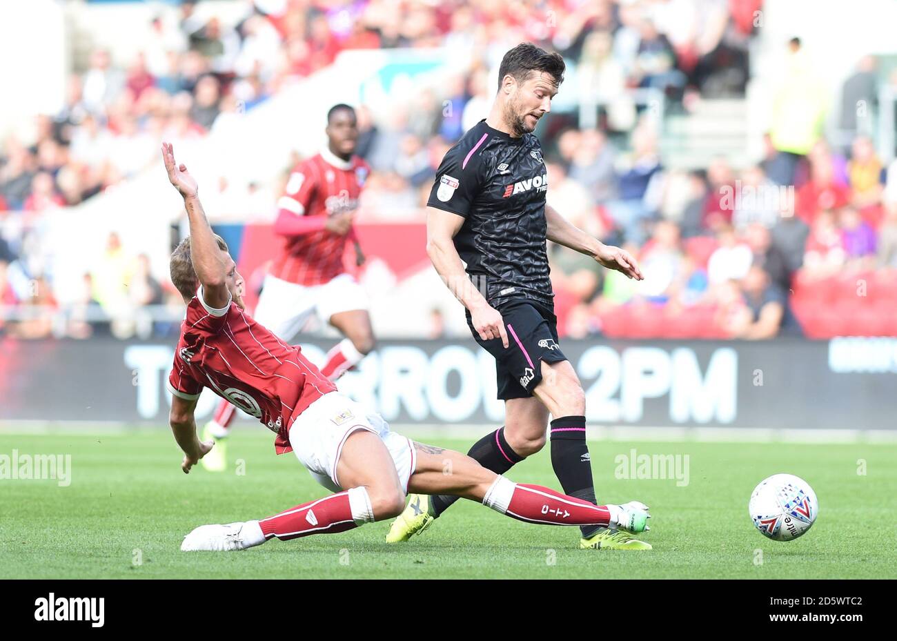 Bristol City's Nathan Baker and Derby County's David Nugent Stock Photo - Alamy