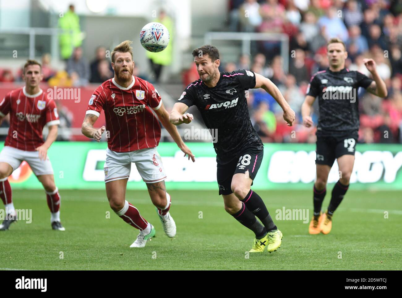 Bristol City's Nathan Baker and Derby County's David Nurgent Stock Photo - Alamy
