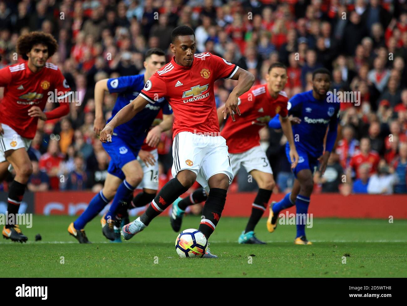 Manchester United's Anthony Martial scores his side's fourth goal of ...