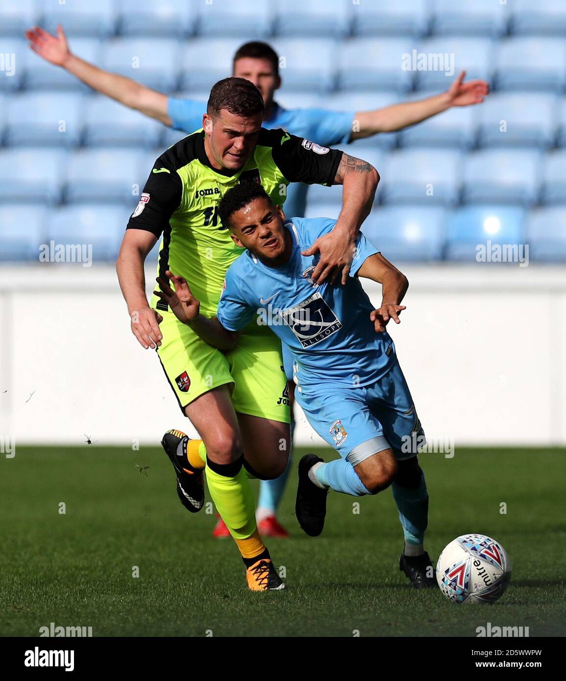 Coventry City's Devon Kelly-Evans and Exeter City's Pierse Sweeney ...