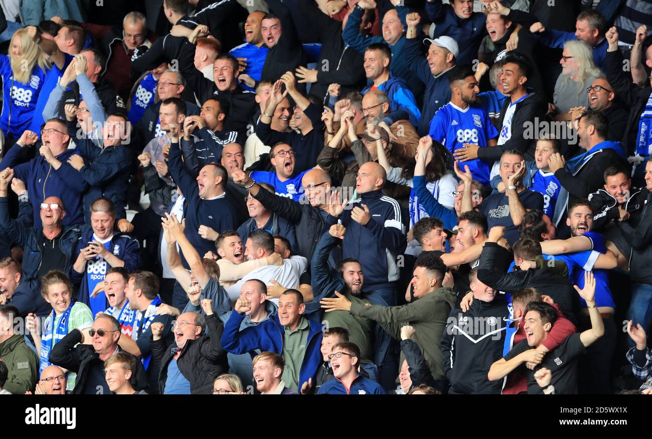 Birmingham City fans celebrate their side's first goal Stock Photo - Alamy