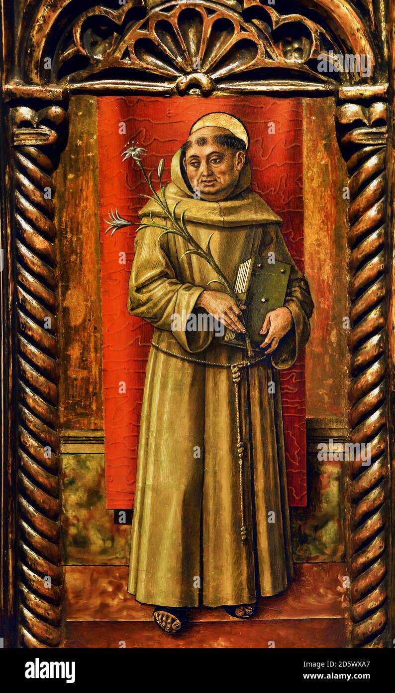 Saint Anthony of Padua 1485 painting by Crivelli Carlo 1430-1495 Italian, Italy Stock Photo - Alamy