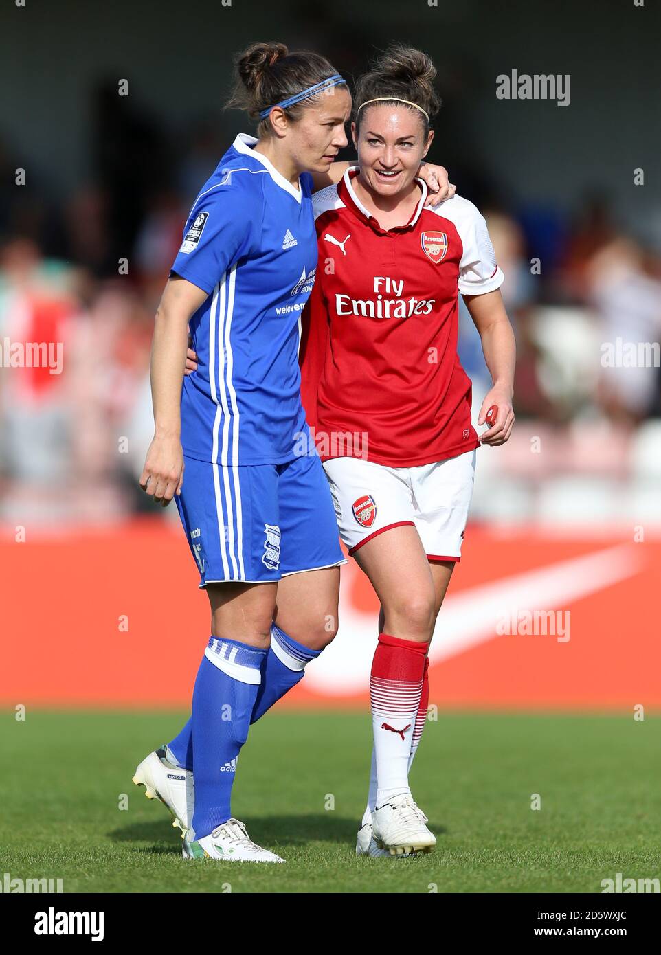 Birmingham City's Jemma Rose (left) and Arsenal's Emma Follis Stock ...