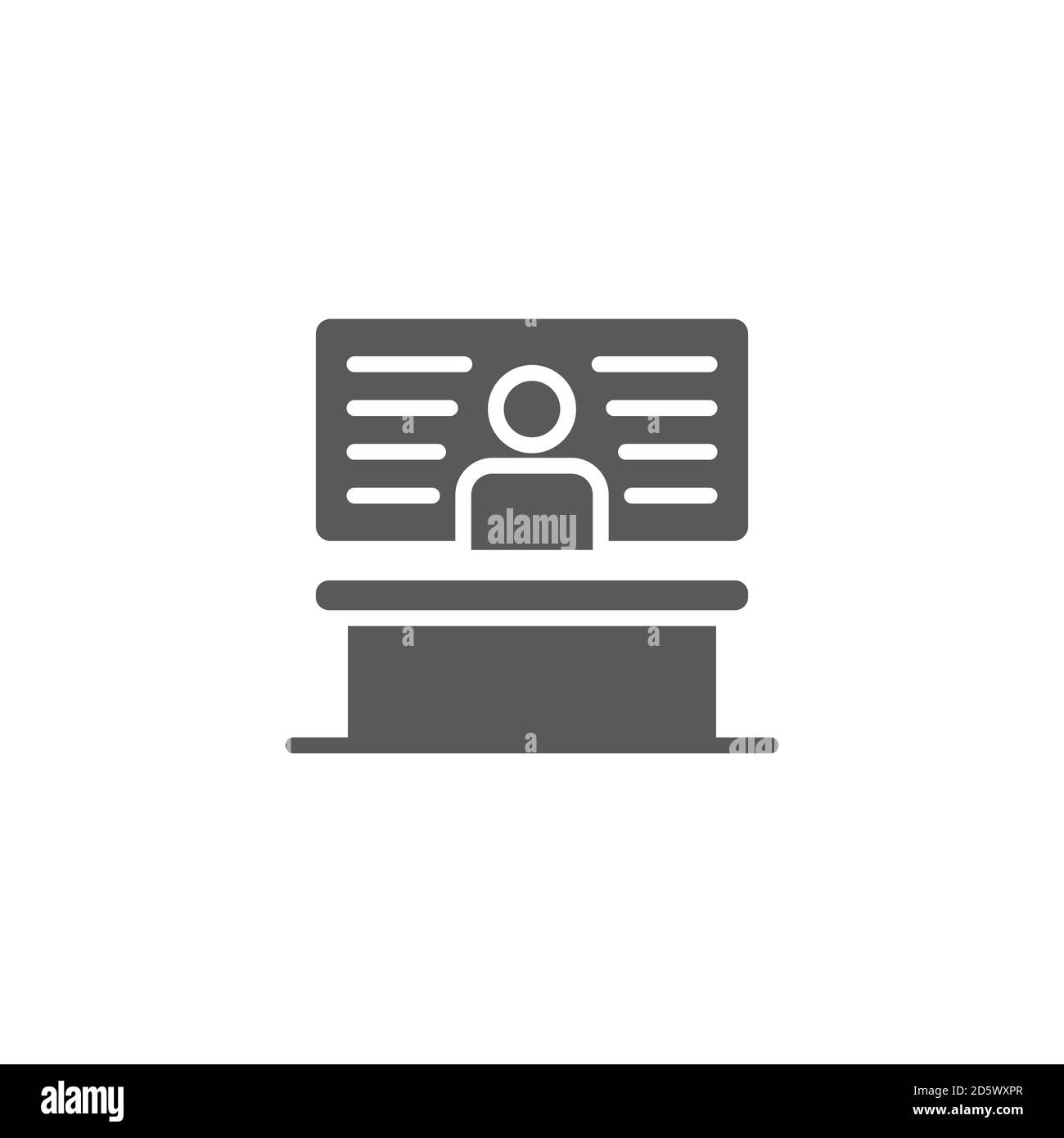 Teacher, instructor vector icon symbol isolated on white background ...