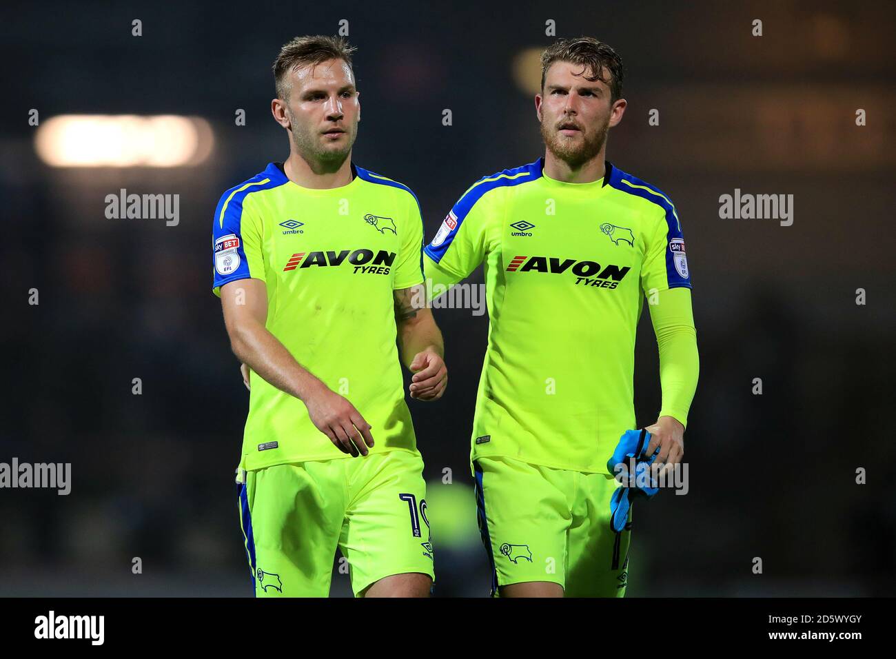 Derby County's Andreas Weimann (left) and Sam Winnall Stock Photo - Alamy