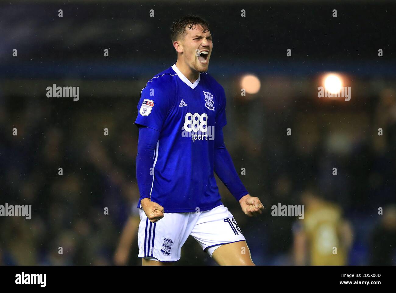 Birmingham City's Sam Gallagher celebrates Stock Photo - Alamy