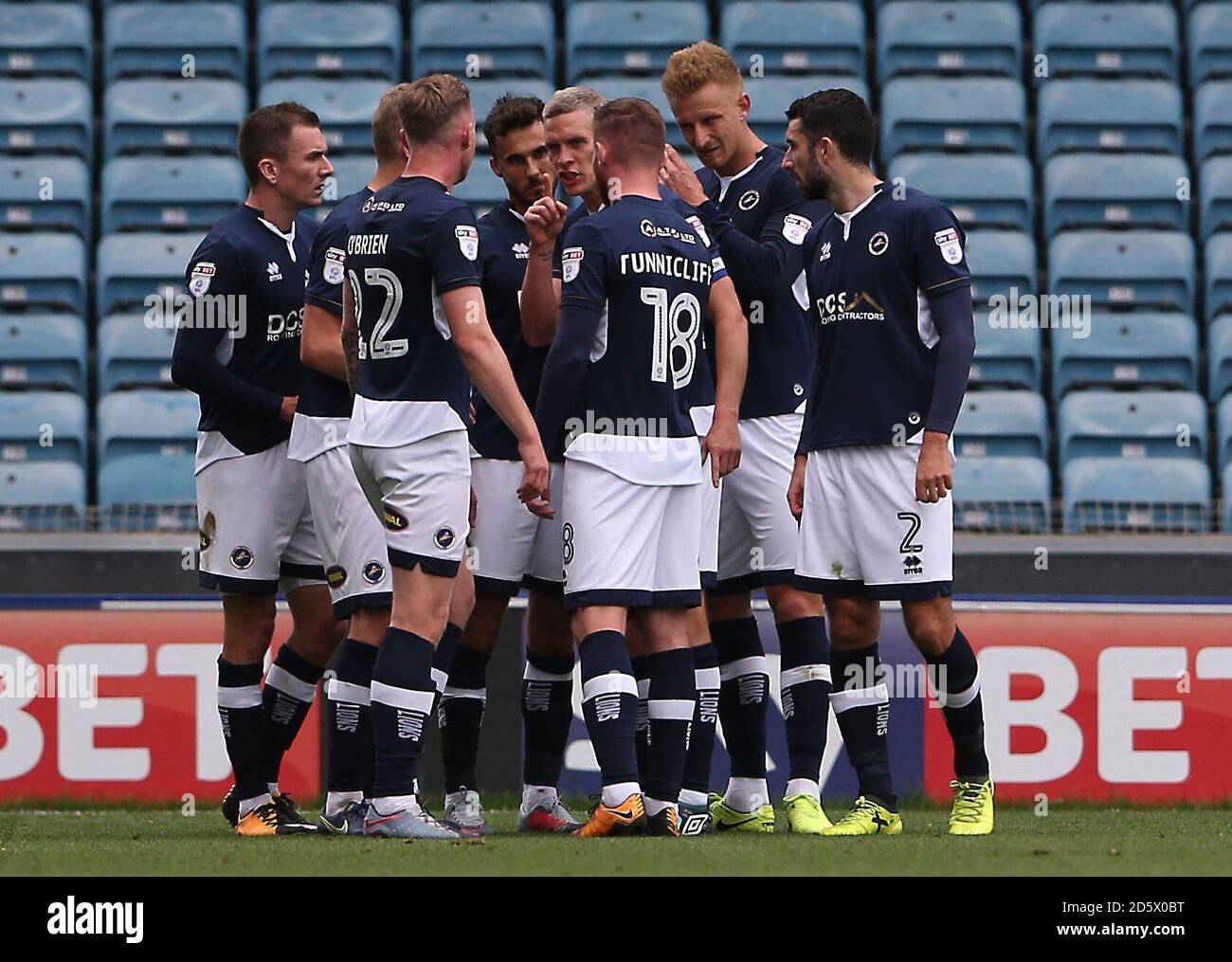Millwall's Steve Morison gives his team instructions after they ...