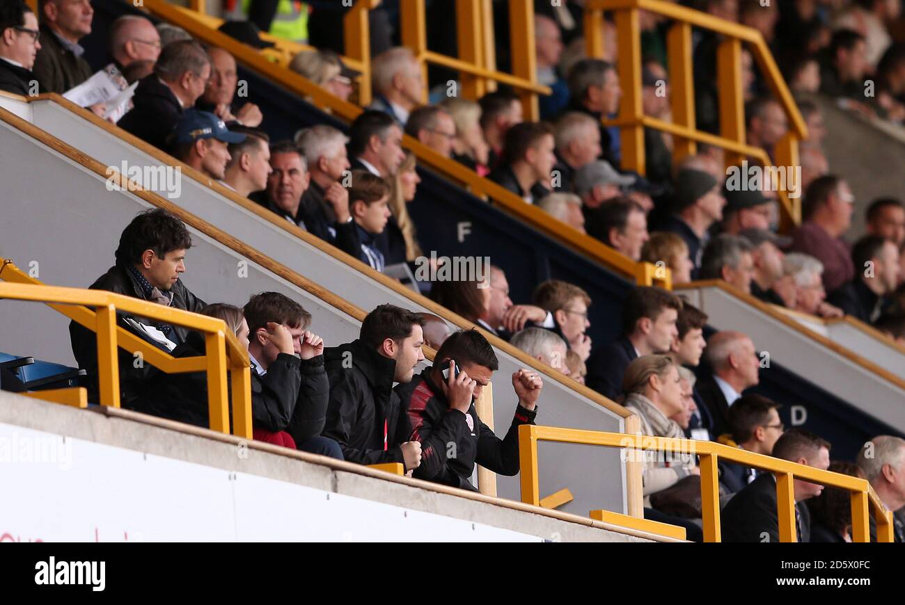 Barnsley manager Paul Heckingbottom celebrates from the stands Stock ...