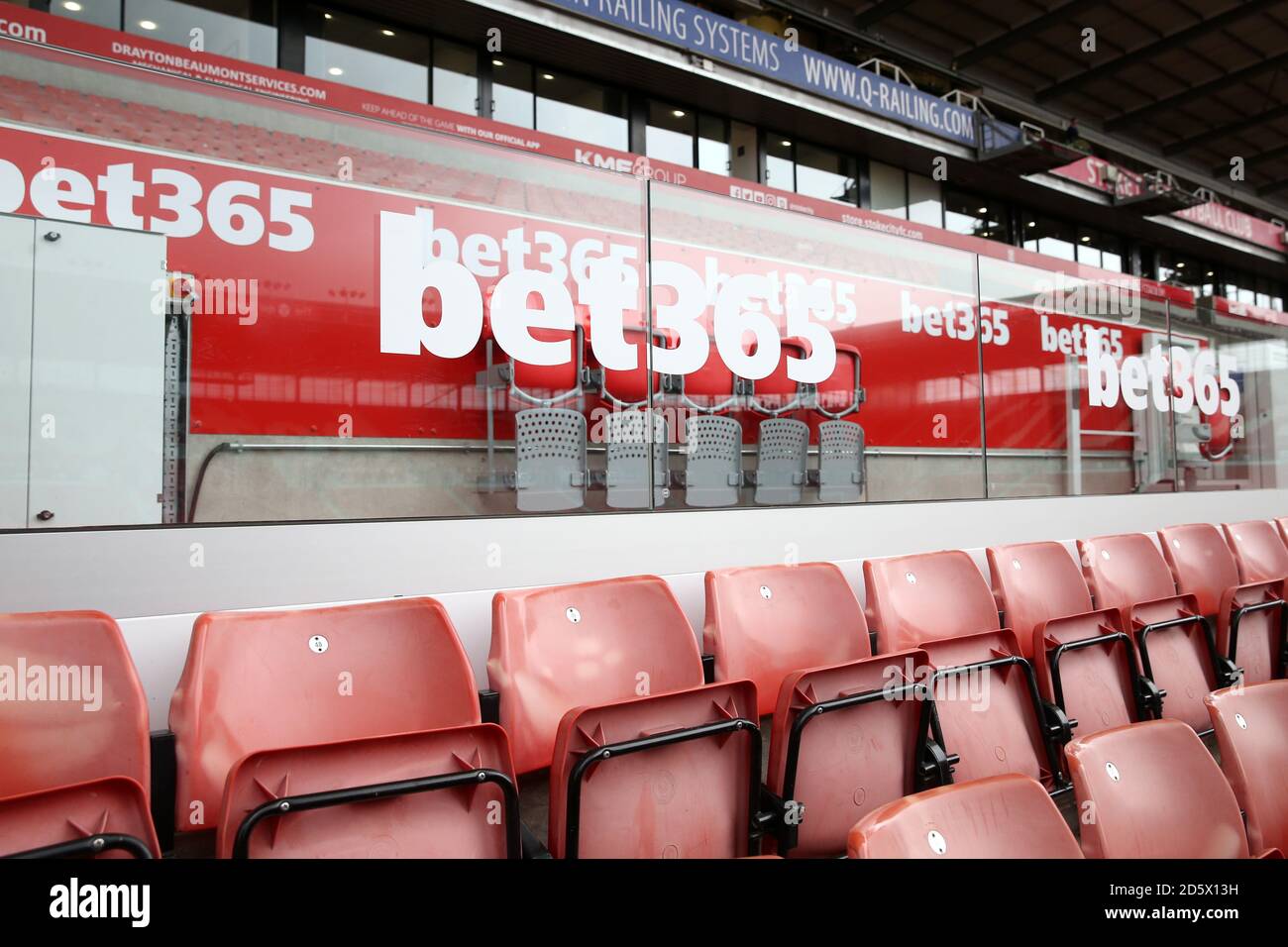 A general view of bet365 branding inside the bet365 Stadium Stock Photo ...