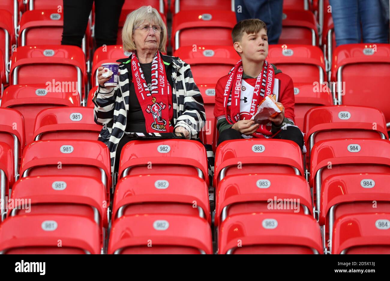 Southampton fans in the stands before the game Stock Photo - Alamy