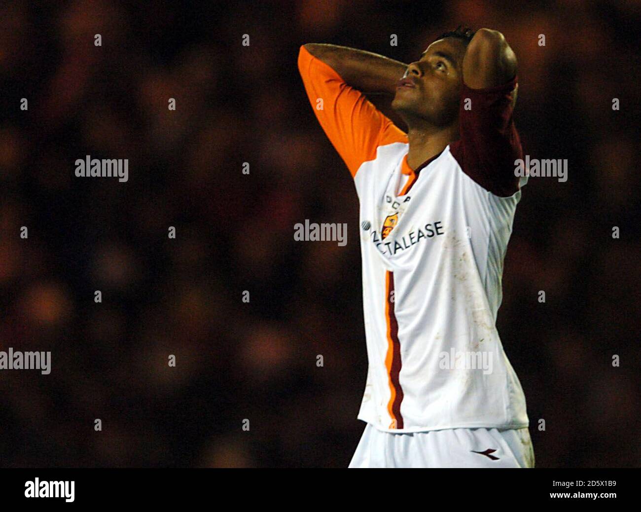 Roma's Faioli Amantino stands dejected after shooting wide against ...