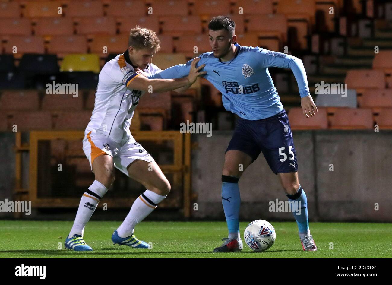 Port Vale's Nathan Smith (left) and Newcastle United U21's Luke Chapman ...