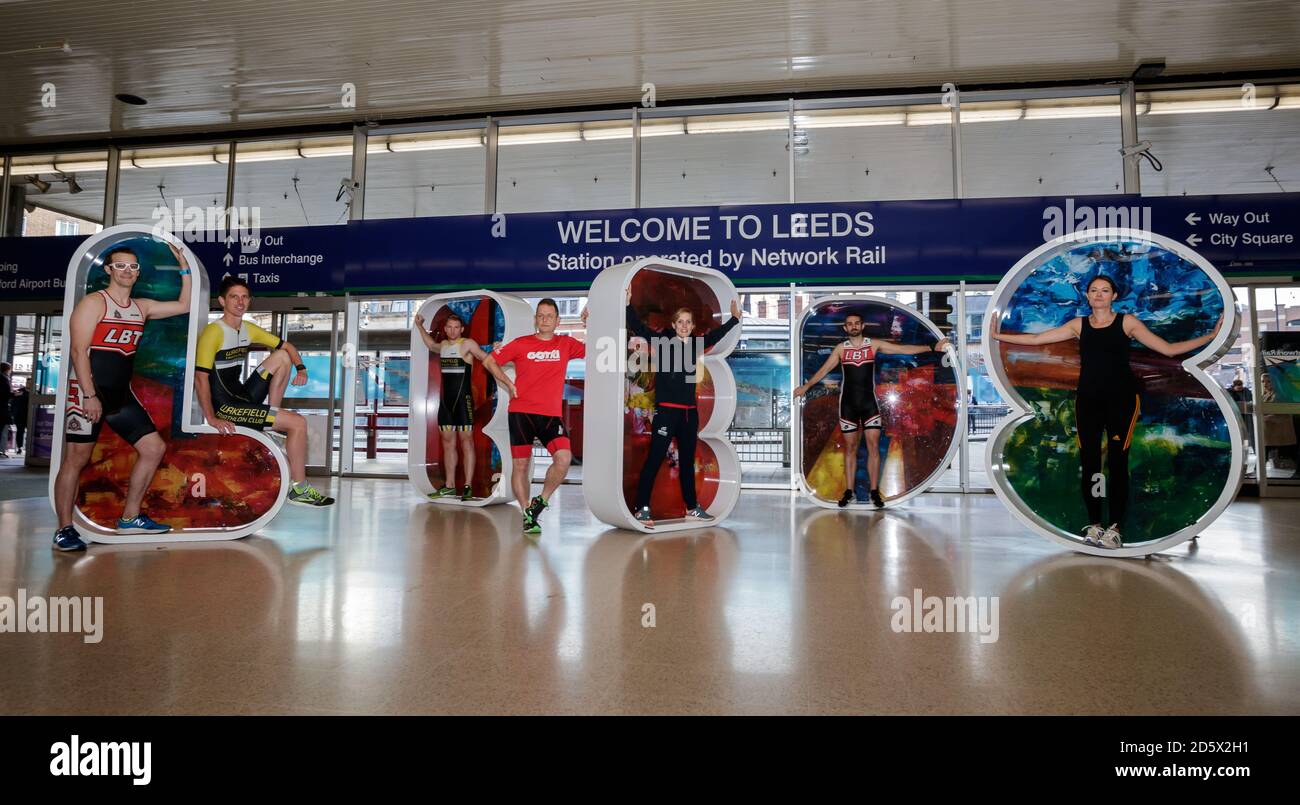 British Triathlete Jess Learmonth (centre) and local triathletes launch ...
