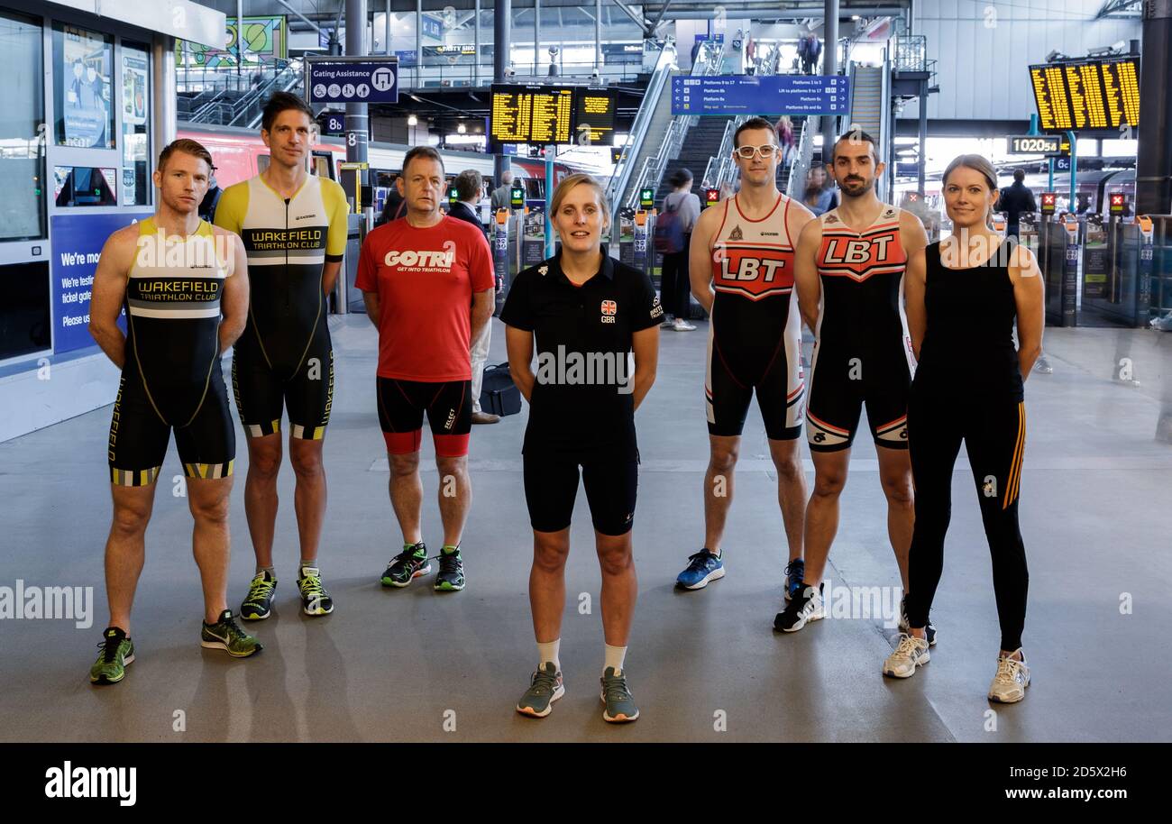 British Triathlete Jess Learmonth (centre) and local triathletes launch ...