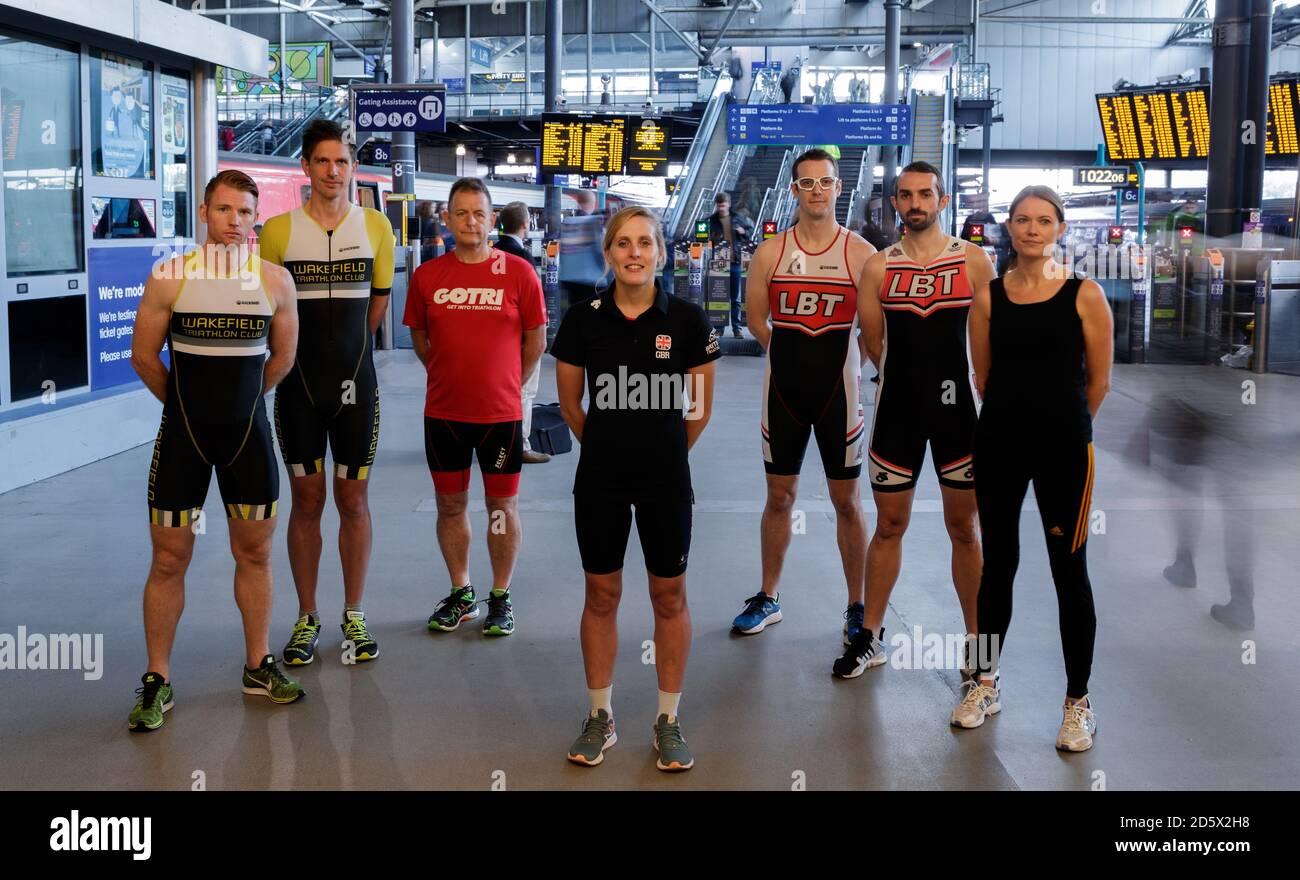 British Triathlete Jess Learmonth (centre) and local triathletes launch ...