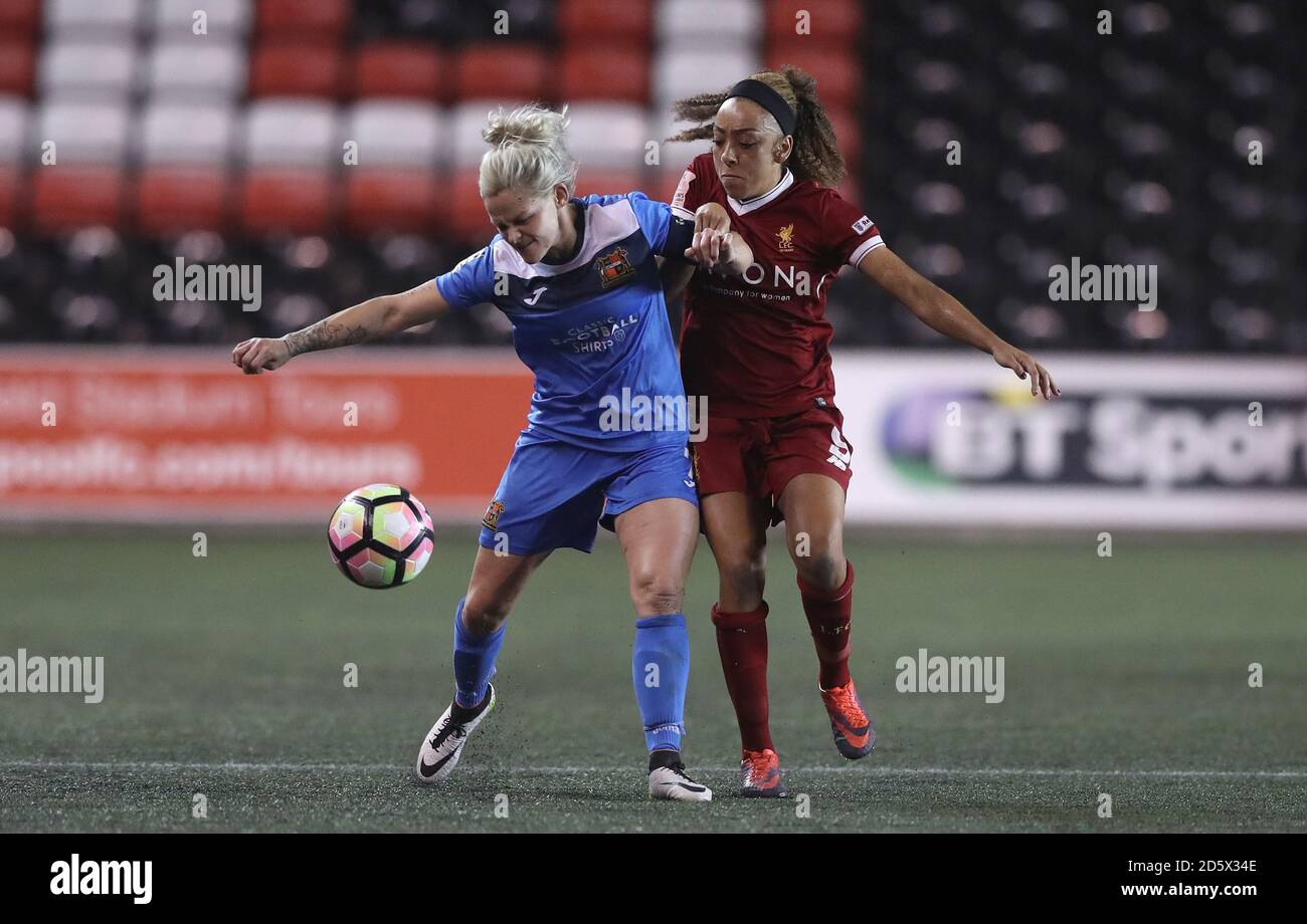 Liverpool's Jess Clarke battles for the ball with Sheffield Ladies ...