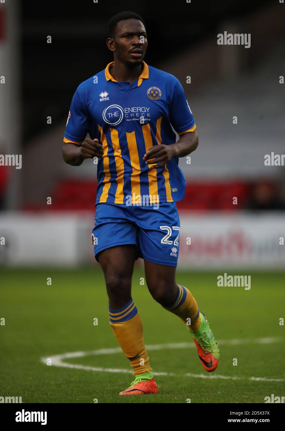 Shrewsbury Town's Aristote Nsiala Stock Photo - Alamy