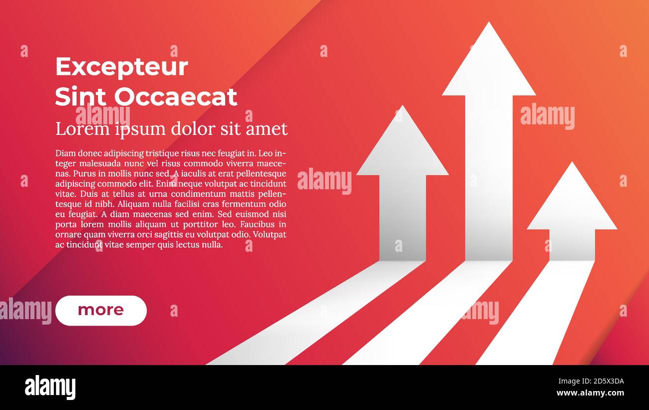 Web Template in Trendy Colors. Business Arrow Target Direction to ...