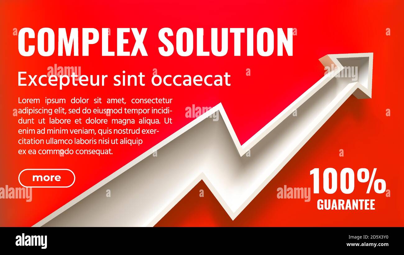Complex Solution - Graphic Grow Banner with 3d Arrow Creative Vector ...