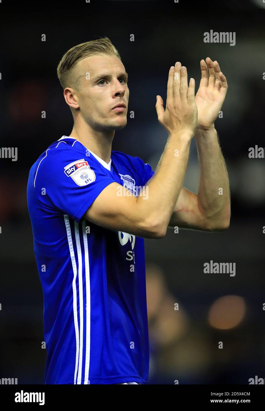 Birmingham City's Marc Roberts applauds the home support Stock Photo ...