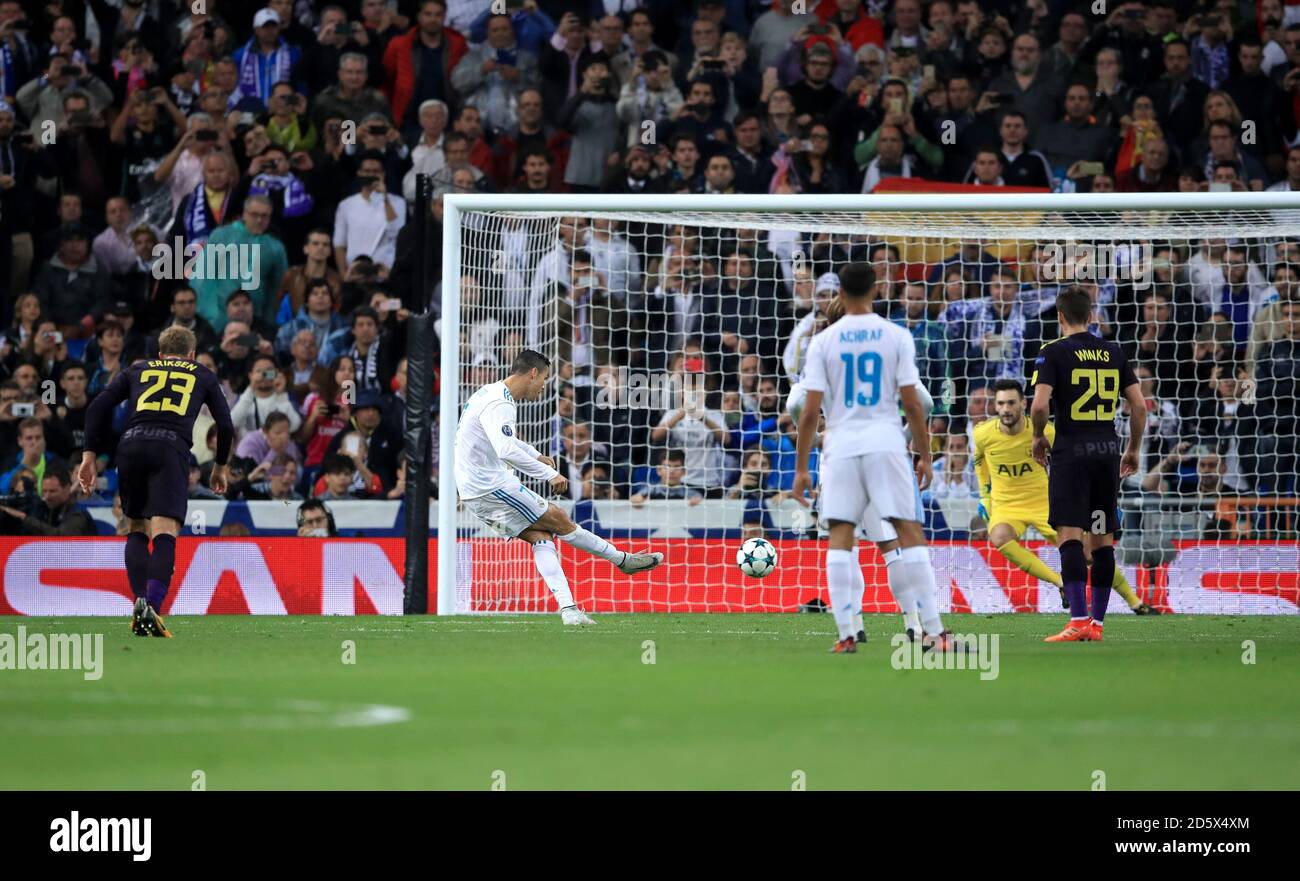 Real madrids cristiano ronaldo scores his sides first goal hi-res stock ...
