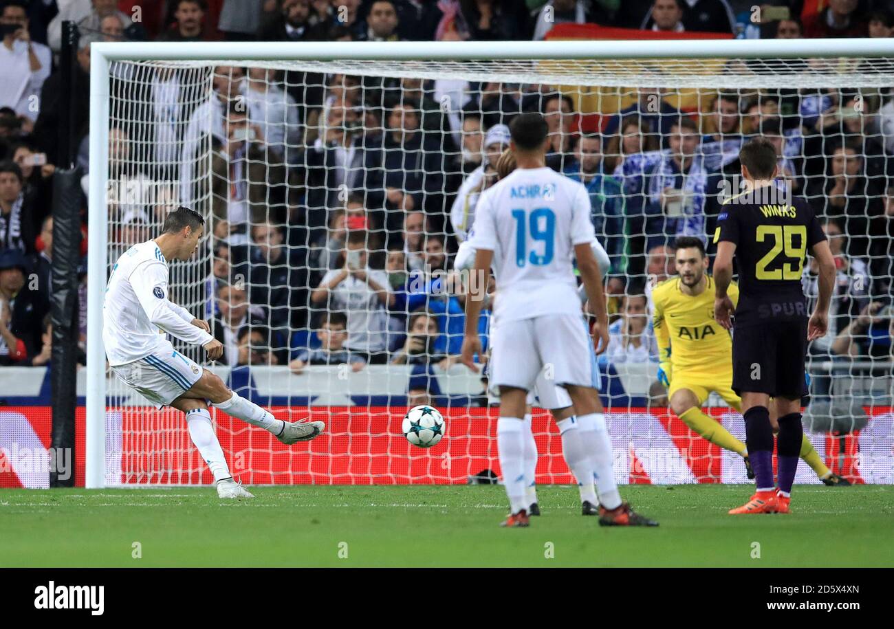 Real madrids cristiano ronaldo scores his sides first goal hi-res stock ...